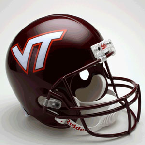 Virginia Tech Hokies Full Size Replica Riddell Helmet Autograph