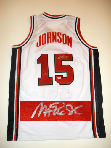 MAGIC JOHNSON AUTOGRAPHED TEAM USA JERSEY LAKERS PSA Autograph